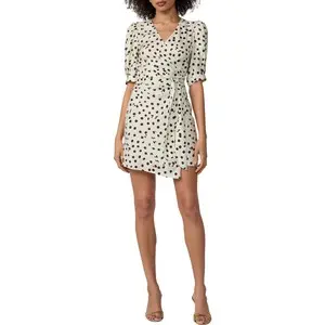 Diane Von Furstenberg Lana Polka Dot Wrap Mini Dress - Rive Dot V