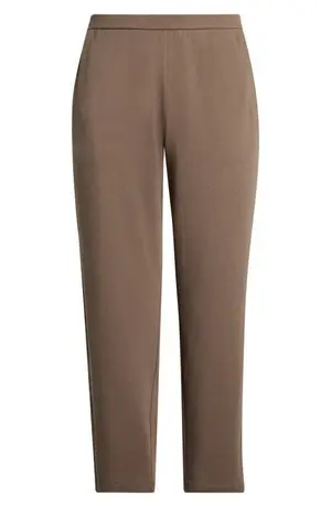 Eileen Fisher Stretch Organic Cotton Slouch Ankle Pants - Tan