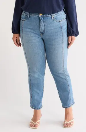 KUT FROM THE KLOTH Blair Fab Ab Seamed High Waist Ankle Slim Straight Leg Jeans