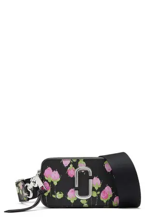 Marc Jacobs The Snapshot Hairy Suede Leather Crossbody Bag Black Multi