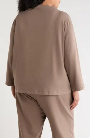 Eileen Fisher Funnel Neck Long Sleeve Top