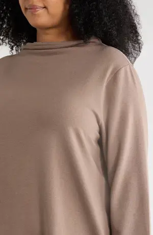 Eileen Fisher Funnel Neck Long Sleeve Top