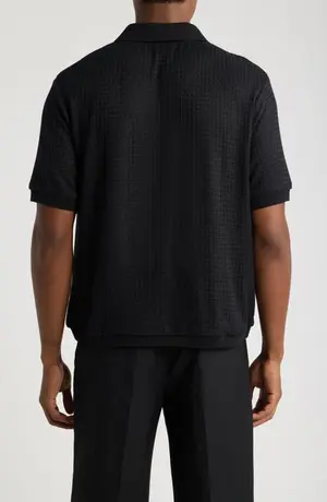 RIZORT Victor Micro Check Polo - Black