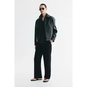 H&M Relaxed-fit Wide-leg Tailored Pants - Black