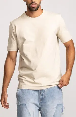 MANIA Front Side Of The Soul Slim Fit Stretch Cotton T-shirt - Stone