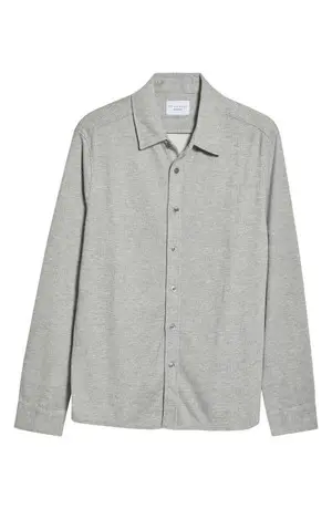 7 Diamonds Generation™ Pinstripe Double Knit Button-up Shirt - Grey
