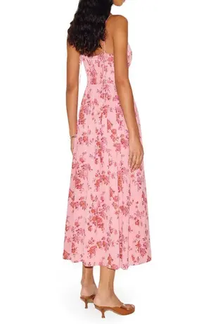 REFORMATION Jaelyn Floral Print Sweetheart Neck Spaghetti Strap Midi Dress - Melodic