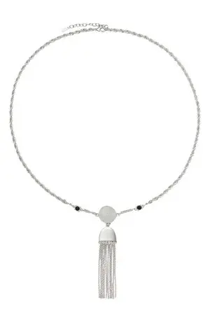 PETIT MOMENTS Free Spirit Tasseled Medallion Pendant Necklace - Silver
