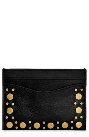 Rebecca Minkoff Mab Studded Leather Card Case - Black