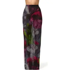 Naked Wardrobe Mesh Maxi Skirt - Baroque Bloom
