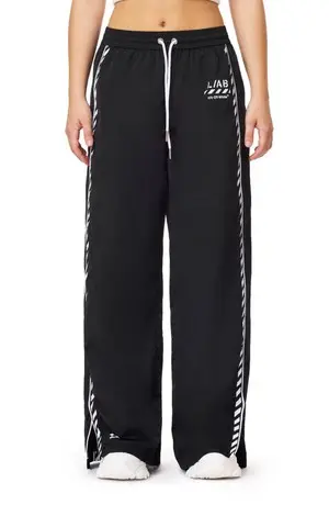 L/AB C/O OFF-WHITE Logo Side Stripe Track Pants - Black Night