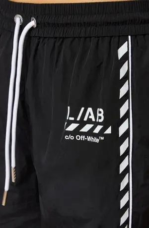 L/AB C/O OFF-WHITE Logo Side Stripe Relaxed Track Pants
