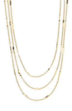 PANACEA Triple Strand Layered Chain Necklace - Gold