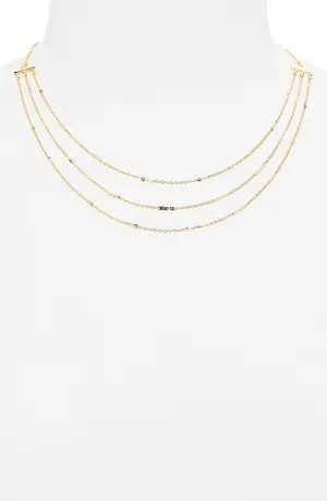 PANACEA Triple Strand Layered Chain Necklace