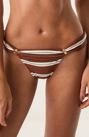 VIX PAULA HERMANNY Bia Striped Full Coverage Bikini Bottoms - Multi