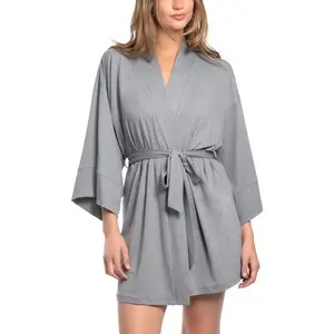 IN BLOOM BY JONQUIL Short Robe - Heather Gray