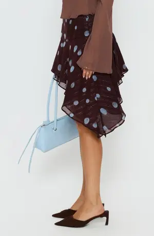 Princess Polly Hevenna Metallic Asymmetric Skirt