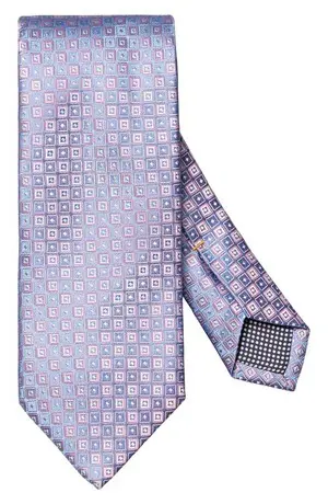 Eton Geometric Jacquard Silk Tie - Pink