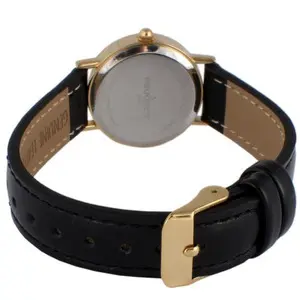 PEUGEOT Easy Read Round Leather Watch 24mm - Black