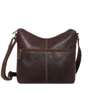 JACK GEORGES Voyager Uptown Hobo Bag W/large Front Pocket Brown