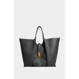 MI BOLSA LONDON Wharf Genuine Pebble Leather Tote - Black