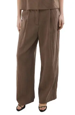 Mango Straight Leg Lyocell Trousers