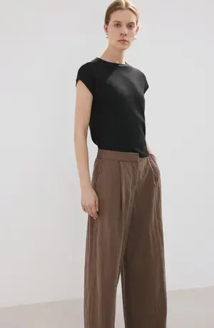 Mango Straight Leg Lyocell Trousers