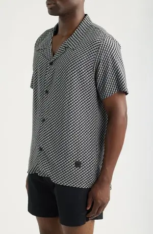 BOSS Geo Print Camp Shirt
