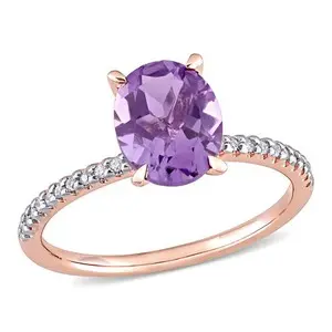 JULIANNA B. Diamond Oval Ring 14k - Amethyst