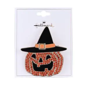 HALLMARK Halloween Jack-o'-lantern Witch Hat Pin