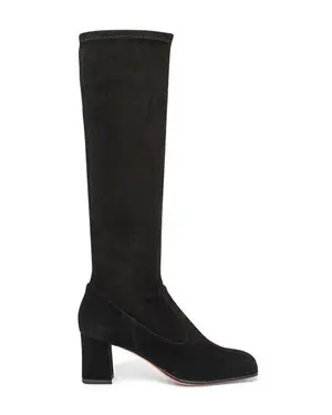 Santoni Knee-high Suede Boots - Black