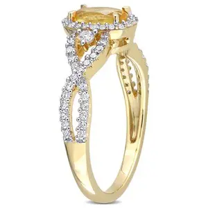 JULIANNA B. White Sapphire & Diamond Halo Ring 10k