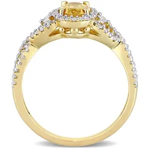 JULIANNA B. White Sapphire & Diamond Halo Ring 10k