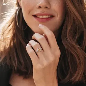 JULIANNA B. White Sapphire & Diamond Halo Ring 10k