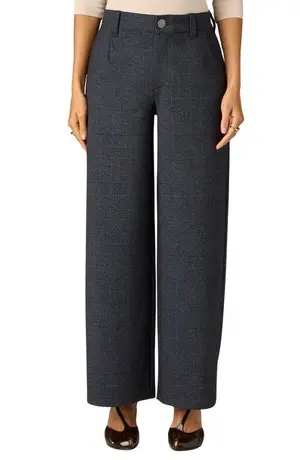 Wit & Wisdom Whitney Skyrise Flat Front Wide Leg Pants - Navy