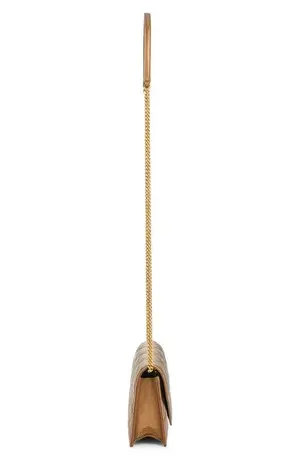 Saint Laurent Paris Metallic Leather Chain Wallet