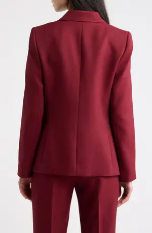 TAHARI ASL Single-button Structured Blazer With Notched Lapels