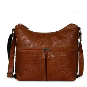 JACK GEORGES Hornback Croco Hobo Bag - Honey