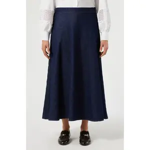 Marina Rinaldi A-line Midi Skirt - Midnight Blue