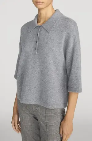 FRAME The Academy Cashmere Polo Sweater