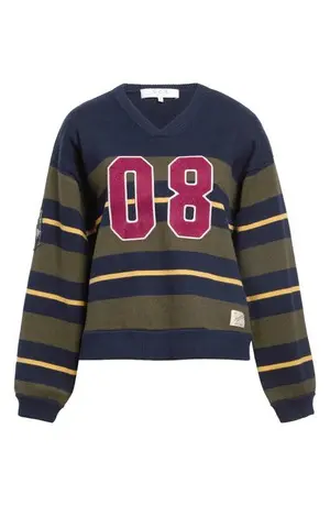 Sea Mina Stripe Novelty Cotton & Cashmere Sweater