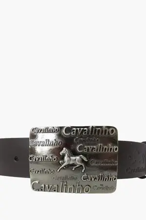CAVALINHO Leather Belt With Embossed Buckle