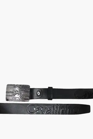 CAVALINHO Leather Belt With Embossed Buckle