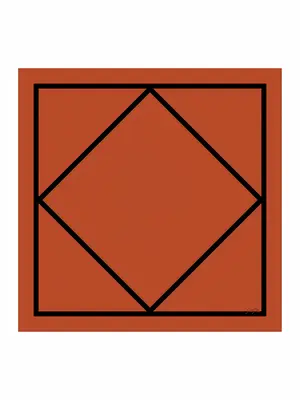 SILKSILKY Printed Square Silk Scarf - Orange Square