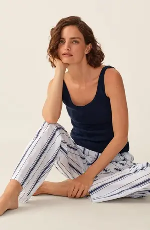 PETITE PLUME Romy Cotton Poplin Pajama Pants