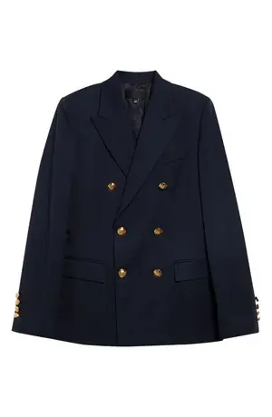 NILI LOTAN Bruni Double Breasted Virgin Wool Jacket - Midnight