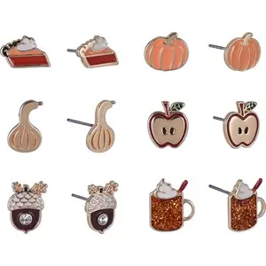 HALLMARK Fall Favorites 6-pair Earring Set - Orange