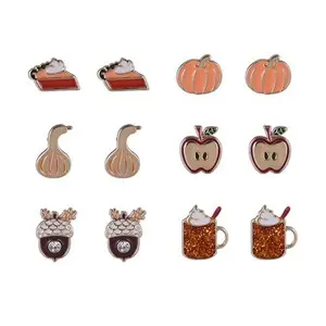 HALLMARK Fall Favorites 6-pair Earring Set - Orange