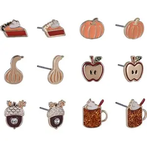 HALLMARK Fall Favorites 6-pair Earring Set - Orange