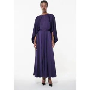 LEEM Cape Sleeve Belted Maxi Dress
